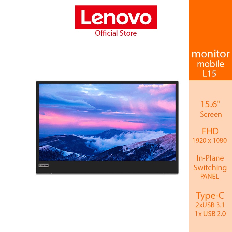 LENOVO L15 mobile monitor 66E4UAC1WW - 15.6" FHD (1920 x 1080) หน้าจอ ...