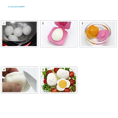 Pota 2x Cute Cartoon Boiled Egg Rice Mold Bento Maker Sandwich Cutter ...