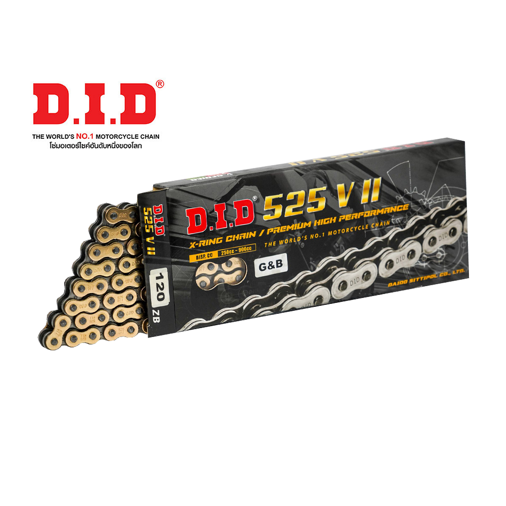 D.I.D โซ่รถจักรยานยนต์ 525 V11 120 ZB (X-Ring) - d.i.d_racing_chain ...