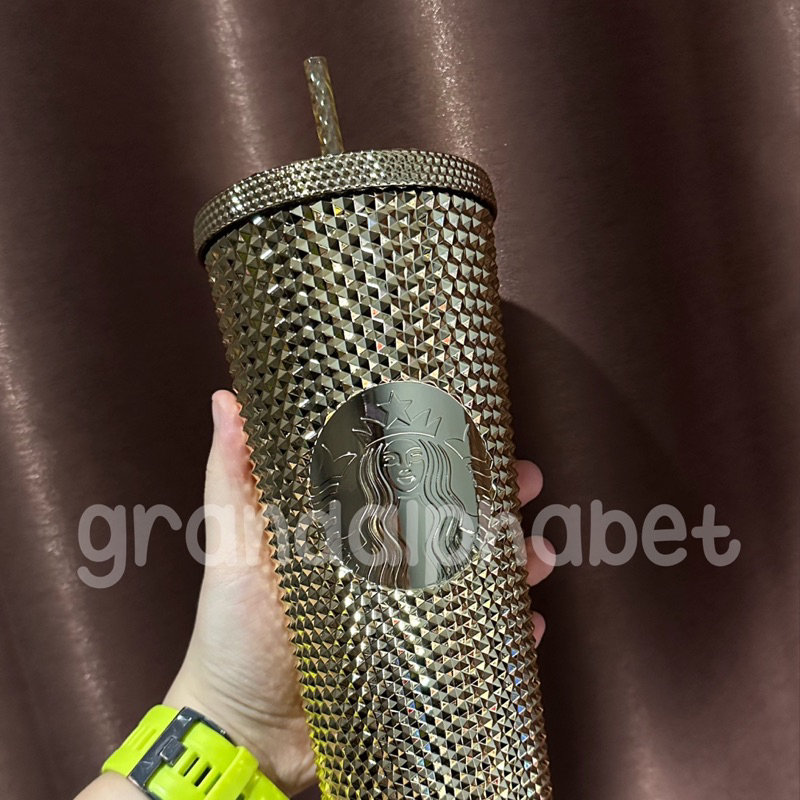 ส่งฟรีไม่ใช้โค้ด Starbucks Gold Bling Plastic Cold Cup - 24 fl oz ...
