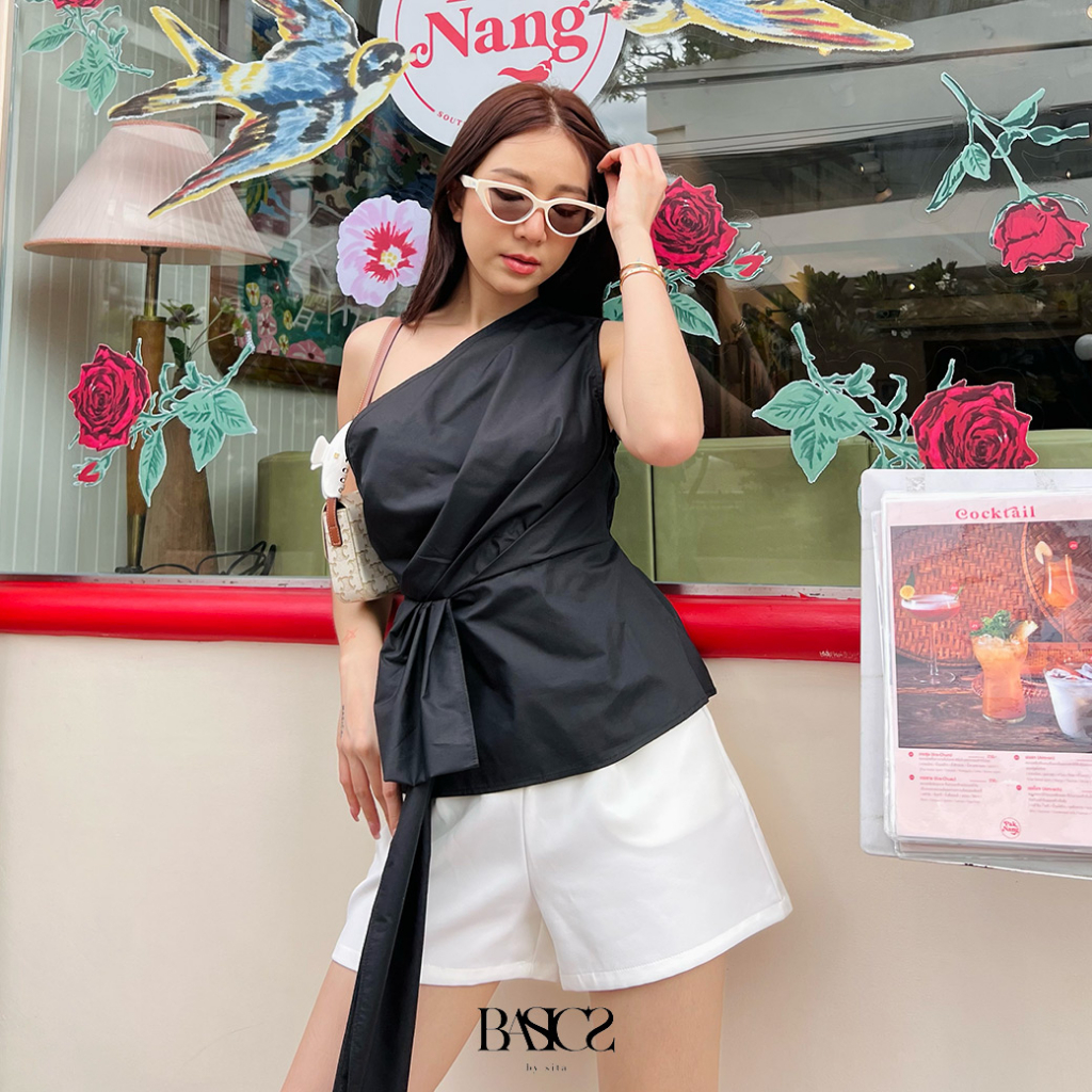 Basicsbysita L827 เสื้อไหล่เดียวเผยผิวสวย️พร้อมส่ง️เสื้อ ดีเทลจัดเต็ม แต่งจีบเฉลียงใส่แล้วดูแพง ...