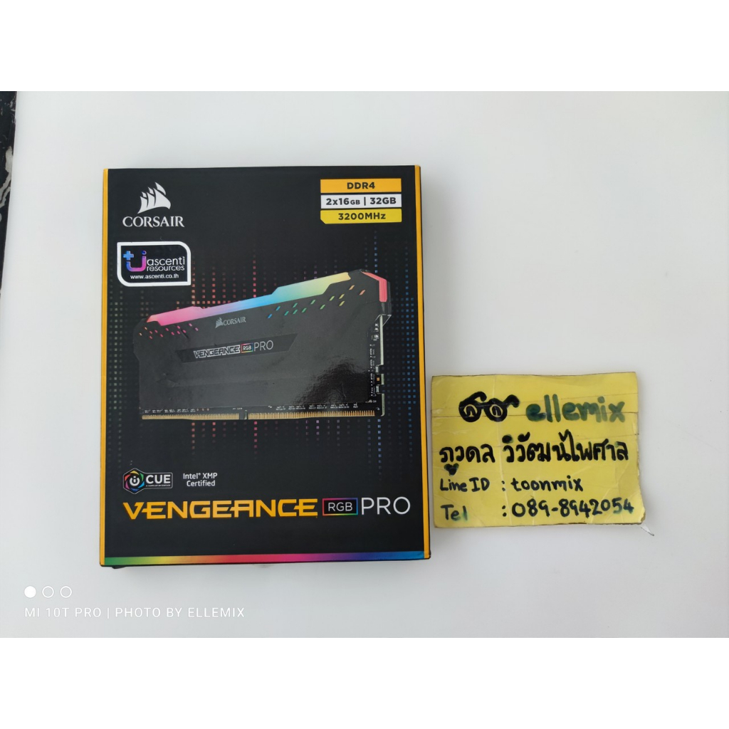 32GB (16GBx2) DDR4 3200MHz RAM (แรม) CORSAIR VENGEANCE RGB PRO (BLACK ...