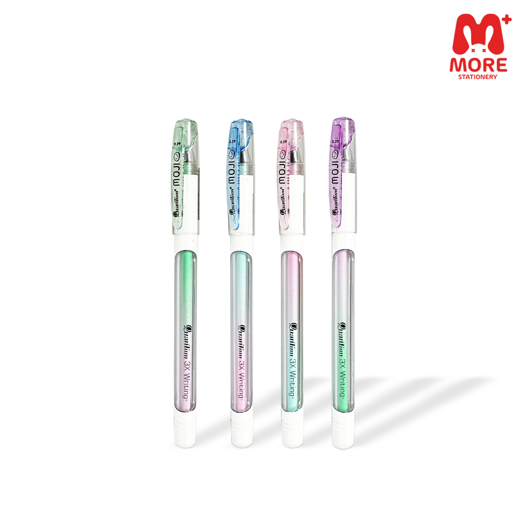Quantum (ควอนตัม) ปากกาลูกลื่น หมึกน้ำเงิน ขนาด 0.29 mm. รุ่น Moji โมจิ - more.stationery - ThaiPick