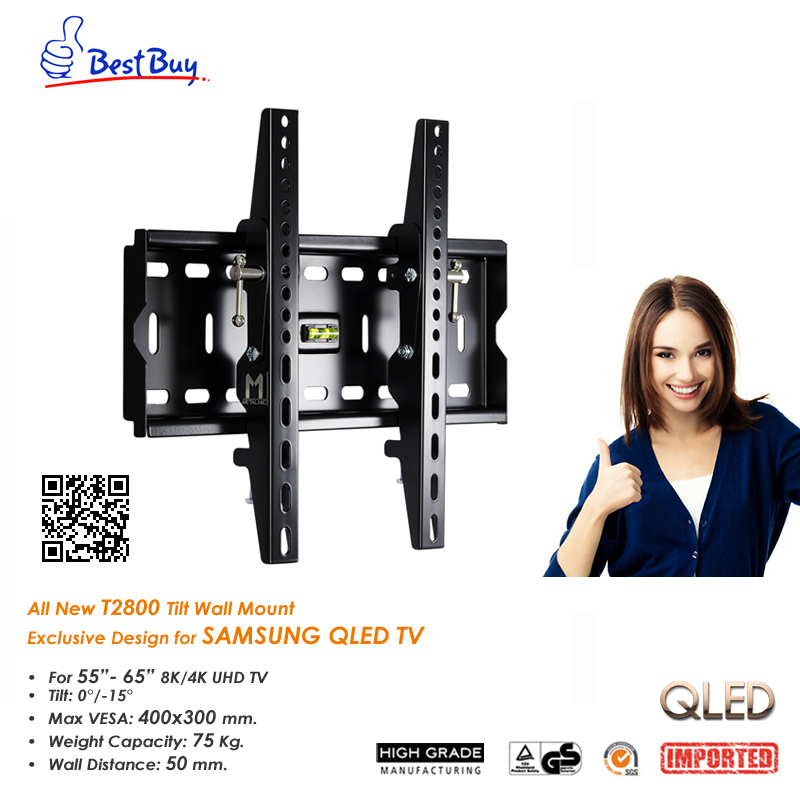 All New T2800 ขาแขวนทีวี Exclusive Design for SAMAUNG QLED TV ขนาด 55-65 นิ้ว, ปรับก้มจอได้ 15 ...