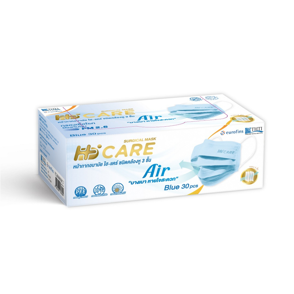 Hi-Care Kids(สีขาว) หน้ากากอนามัยสำหรับเด็ก ปั๊มลายพิเศษ พับสไตล์ ...