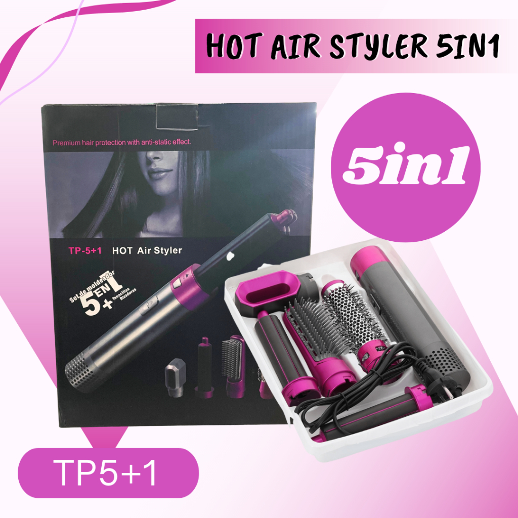 Set de moldeador TP5+1 ไดร์เป่าผม 5in1 อุปกรณ์จัดแต่งทรงผมที่ครบครันในหนึ่งอัน | Shopee Thailand