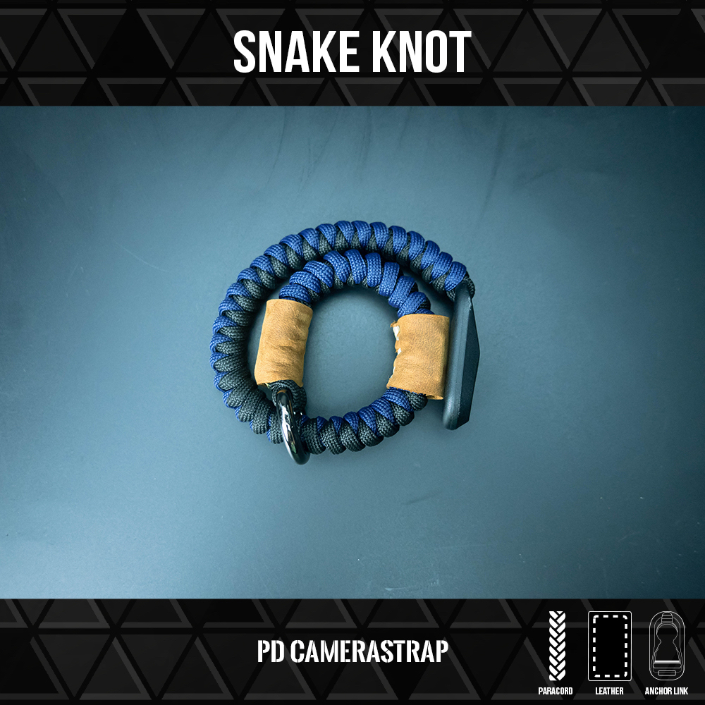 สายคล้องข้อมือแฮนด์เมด สีดำ-กรม Wrist strap snake knot Peak design ...