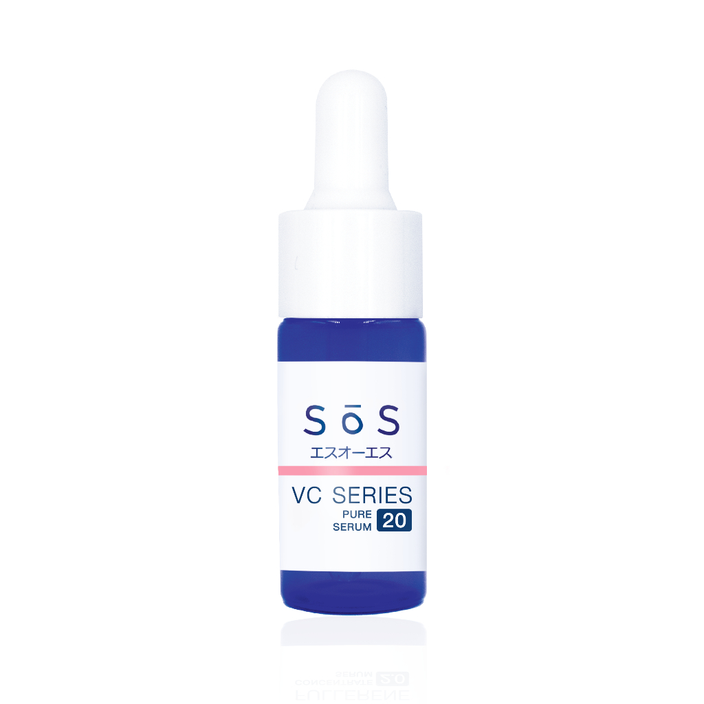 SOS VC Series 20 Pure Serum (10ml) เซรั่มวิตามินซีเข้มข้น 20 เพื่อผิวใสไบรท์สลายจุดด่างดำผิว ...