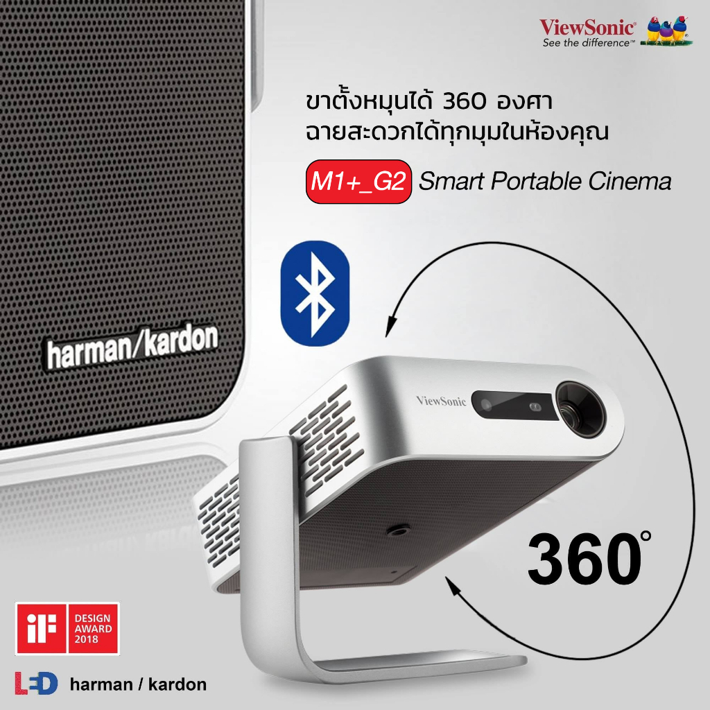 0นาน 10 เดือน VIEWSONIC M1 G2 ULTRA PORTABLE LED PROJECTOR WITH BLUETOOTH AND WIFI 300 ANSI ...