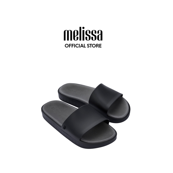 MELISSA BEACH SLIDE NEXT รุ่น 32947 รองเท้าส้นแบน สี MATTE BLACK SMOKE ...