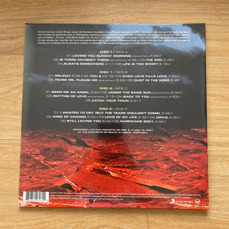 แผ่นเสียง Scorpions อัลบั้ม Acoustica 2 Vinyl LP Album Reissue ...