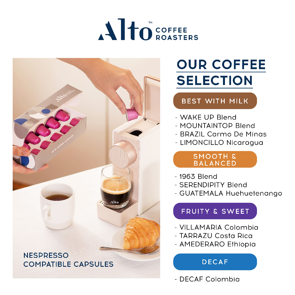 Alto Coffee กาแฟแคปซูล สำหรับเครื่อง Nespresso มี 10 รสชาติ บรรจุกล่อง ...