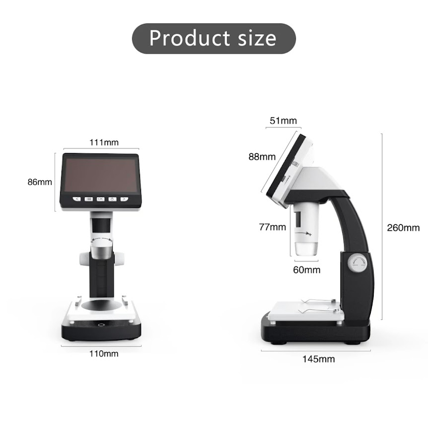 พร้อมส่ง กล้องจุลทรรศน์ 4.3 LCD ดิจิตอล 306 Desktop Microscope 1080P ...