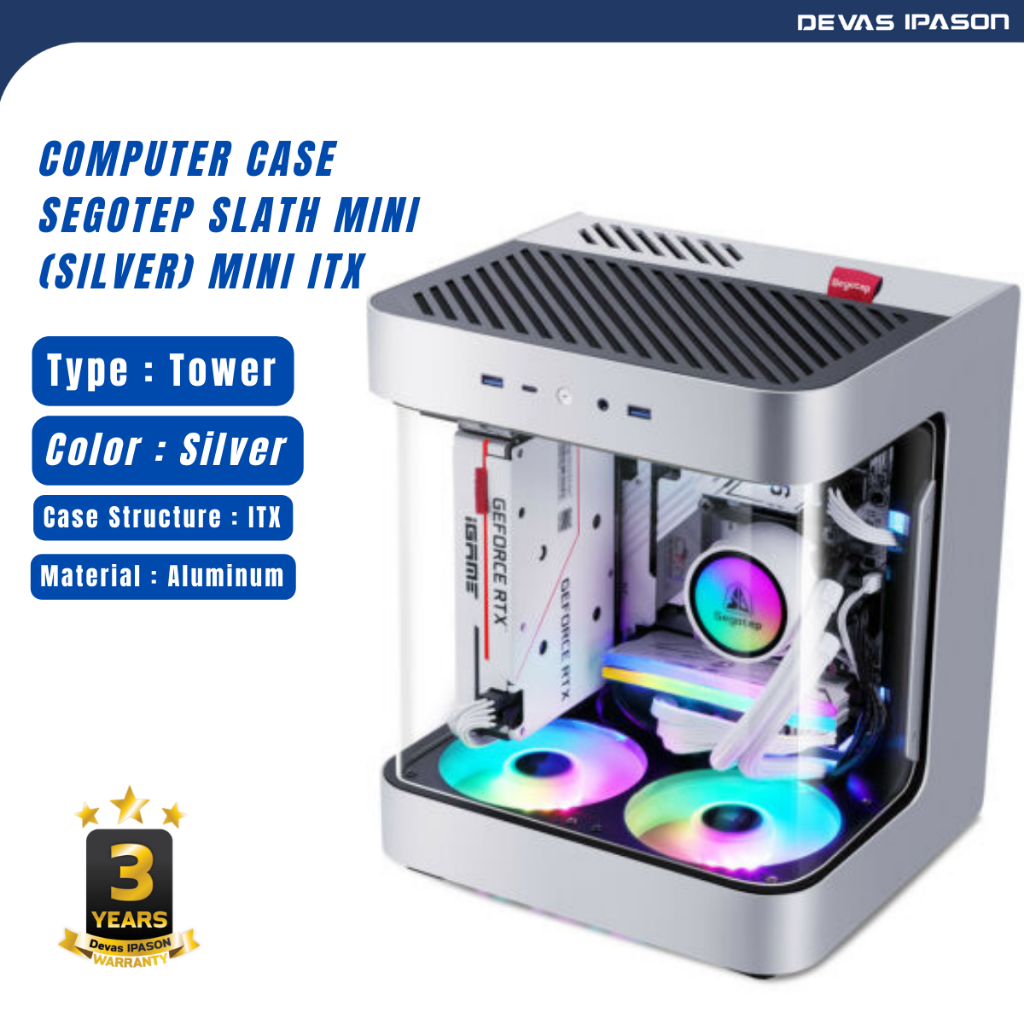 Computer Case เคสสำหรับคอมพิวเตอร์ Segotep Slath Mini Silver Mini