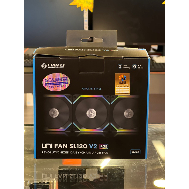 พัดลมรุ่นใหม่ สีดำ Lian Li UNIFAN SL120 V2 ARGB Black 3x120mm Fan ...