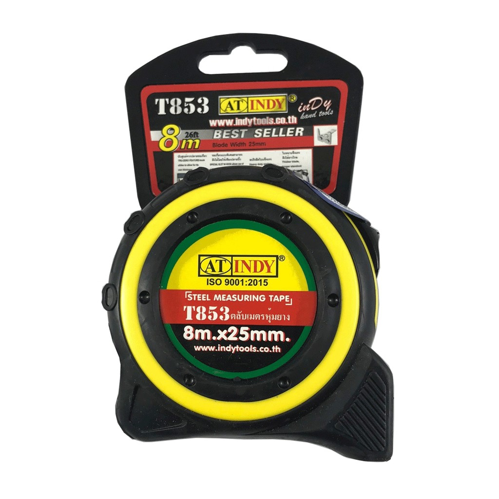 AT INDY ตลับเมตรหุ้มยาง 8 ม. x 25 มม. รุ่น T853 | Shopee Thailand