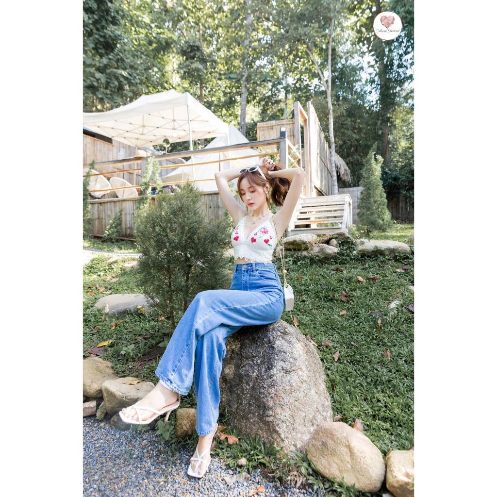 Vintage Rosey crop top เสื้อ crop สุดหวานแซ่บสไตล์วินเทจ งานปักละเอียด ...