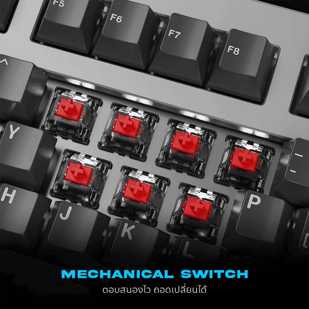 RK royal kludge คีย์บอร์ดเกมมิ่ง RK987 ไฟขาว White Backlight ปรับความ ...