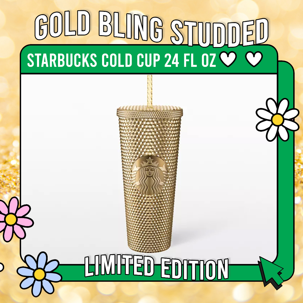 ส่งฟรีไม่ใช้โค้ด Starbucks Gold Bling Plastic Cold Cup - 24 fl oz ...