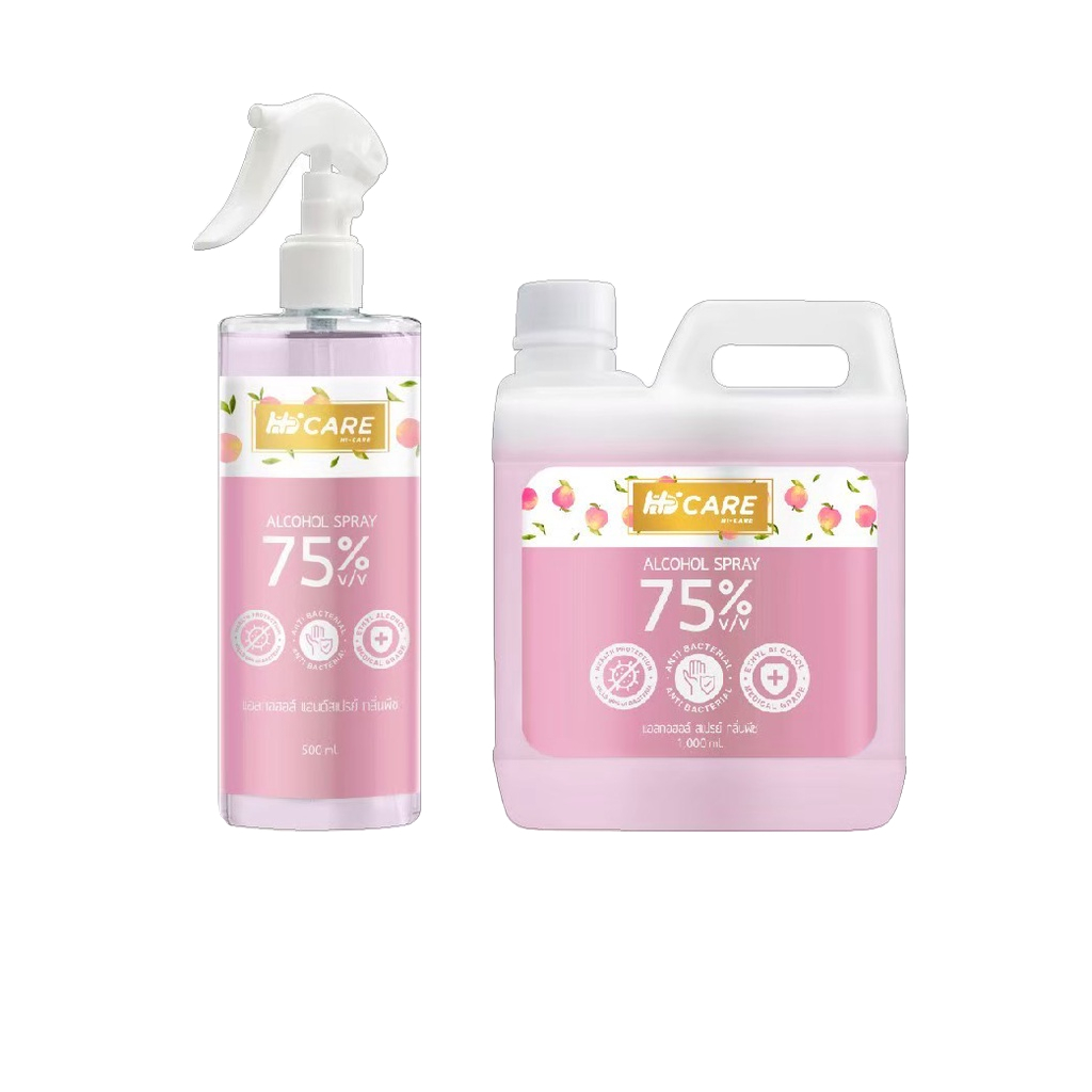 Hi-Care สเปรย์แอลกอฮอล์ กลิ่นพีช (Alcohol Spray 75 vv) - hijet_official ...