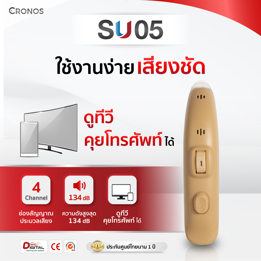 เครื่องช่วยฟัง ดิจิตอล CRONOS รุ่น SU05U รุ่นเสียงดังที่สุด เครื่องช่วยฟังขยายเสียง เครื่องช่วย ...