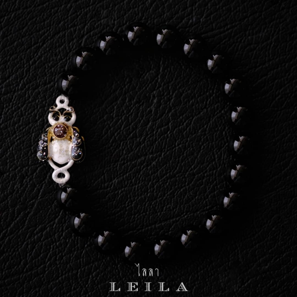 Leila Amulets แมงวันคำ กำไรทอง Baby Leila Collection สีขาวดำ (พร้อมกำไล ...