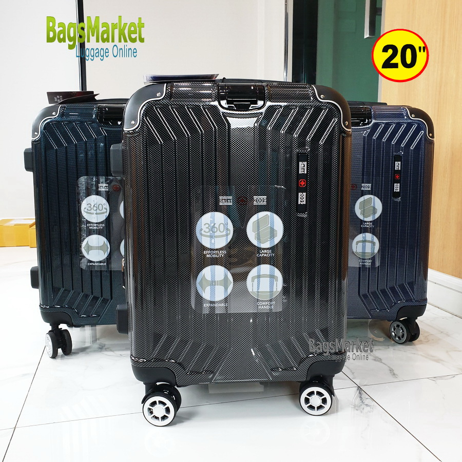Swiss Saint2009 กระเป๋าเดินทาง ล้อลาก 20 นิ้ว ระบบ 8 ล้อหมุนรอบ 360 TSA Lock Polycarbonate รุ่น ...