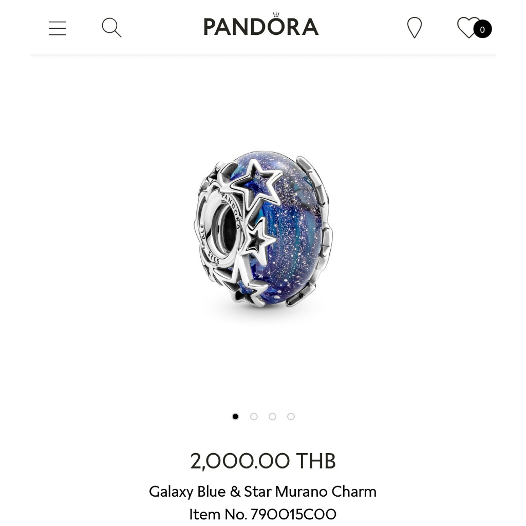 พร้อมส่ง New Pandora Galaxy Blue Star Murano Charm - wawinaka - ThaiPick