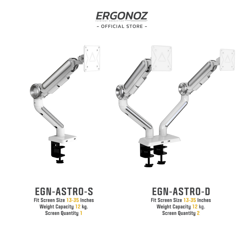 ขาตั้งจอคอมพิวเตอร์ ขาตั้งมอนิเตอร์ Gas Spring Monitor Arm แบบ 1 จอ รุ่น Mo46 1m รองรับจอ 17 32