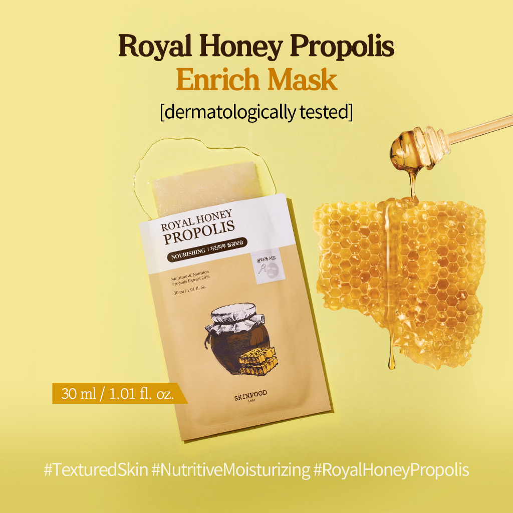 SKINFOOD Royal Honey Propolis Enrich Mask 5 Sheets (30ml5) for ...