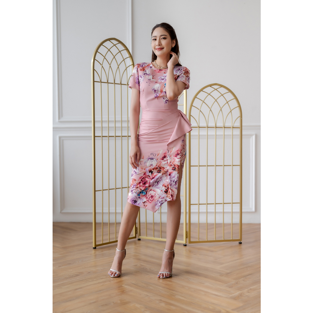 PD28-Pink-Floral-Dress - panicloset - ThaiPick