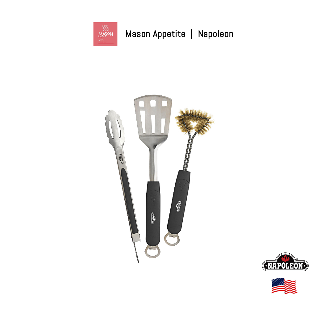 70024 Nopoleon 3 PIECE STAINLESS STEEL BBQ TOOL SET ชุดอุปกรณ์ปิ้งย่าง ...