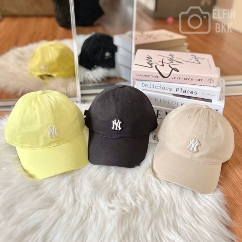 MLB Basic Wappen Ball Cap -NY หมวกแก๊ป โลโก้นูนมีขอบ - elfinbkk - ThaiPick