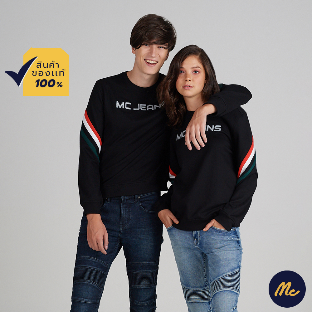 Mc JEANS เสื้อสเวตเตอร์ เสื้อกันหนาว เสื้อ ฮู้ด mc มีหน้ากากในตัว ดันแดด มีให้เลือก 2 สี MTSP410 ...