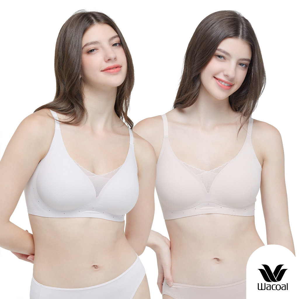 Wacoal Smart Size Go Girls วาโก้ S M L Bra set 3 ชิ้น รุ่น WB3Y27 สีเบจ แดง ดำ - wacoal - ThaiPick