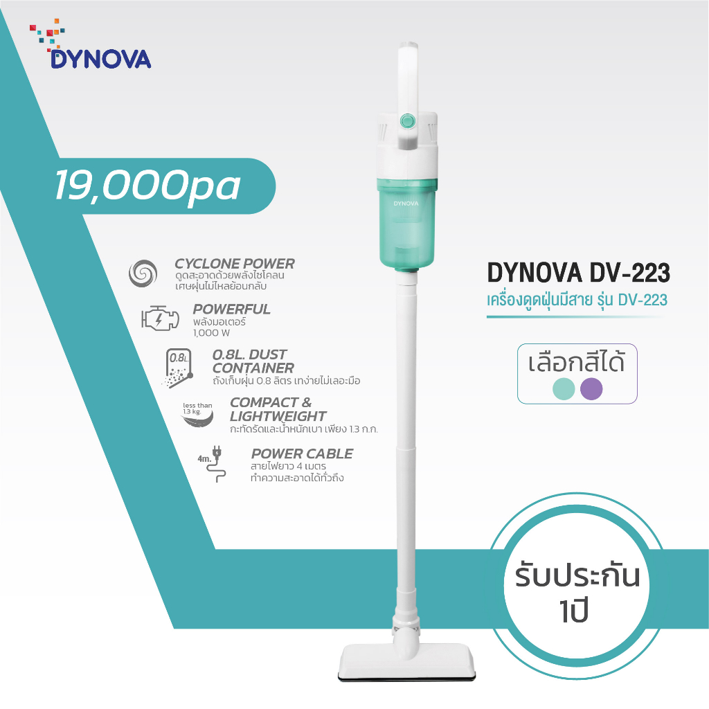 พร้อมส่ง DYNOVA รุ่น DV223 เครื่องดูดฝุ่นมีสาย มี 2 สีให้เลือก จำนวน 1 ...