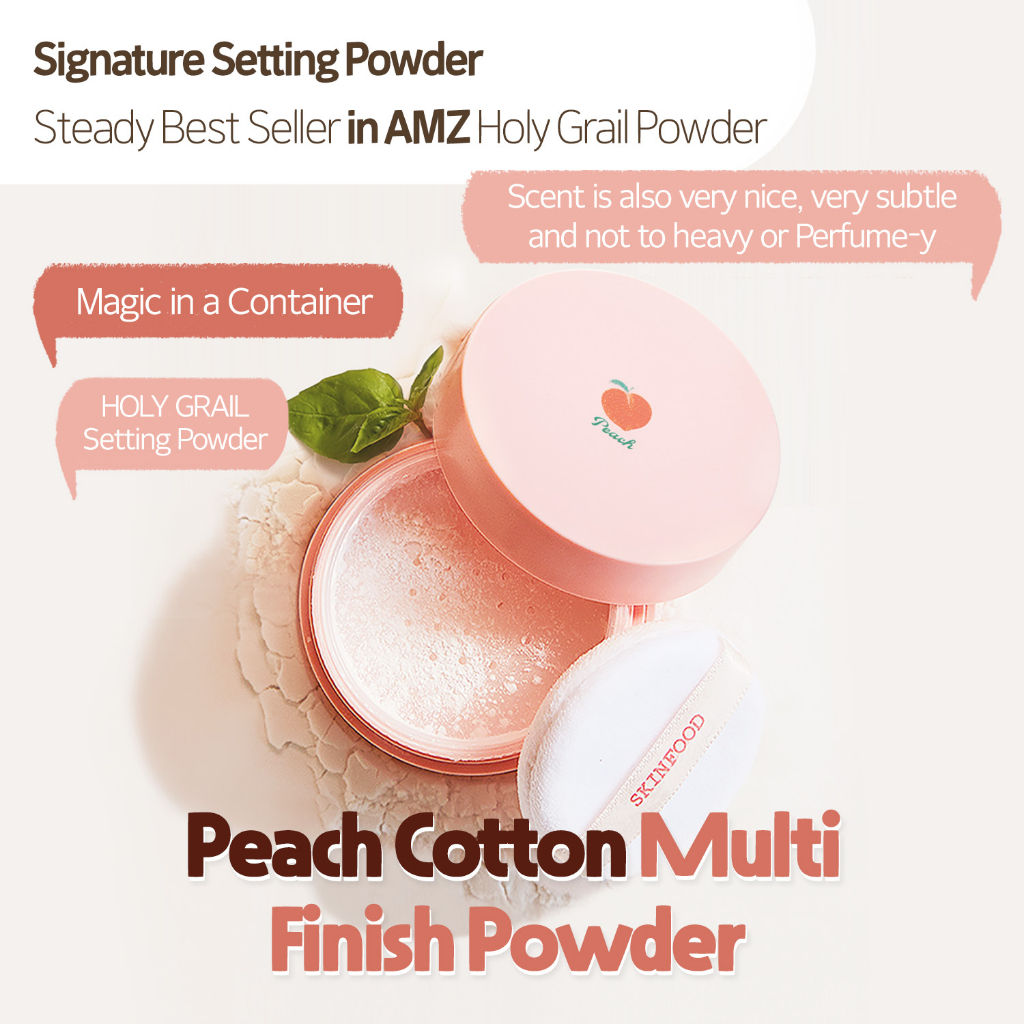 SKINFOOD Peach Cotton Multi Finish Powder 5g 15g Peach Extract Calamine ...