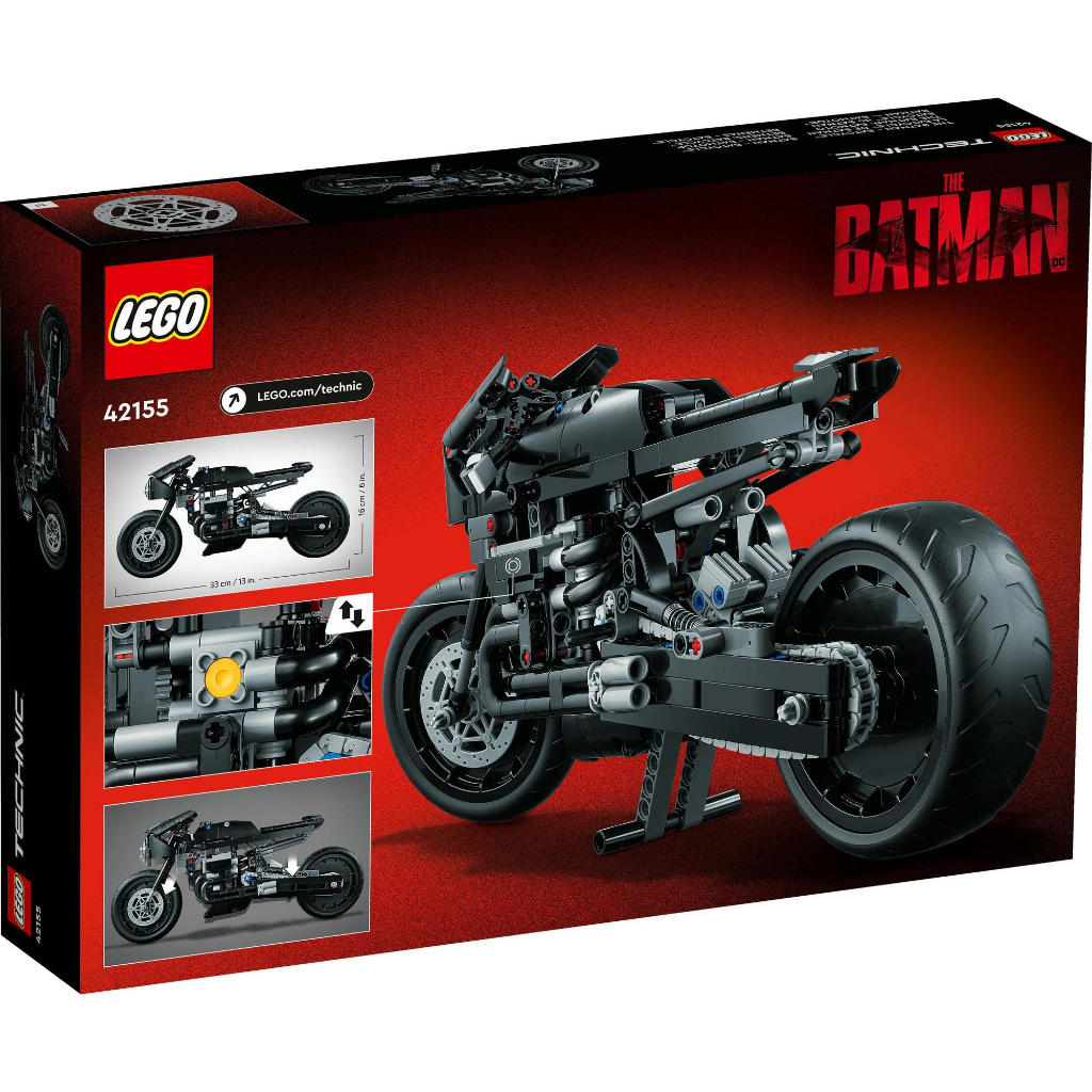 LEGO Technic 42155 THE BATMAN BATCYCLE Building Toy Set (641 Pieces ...