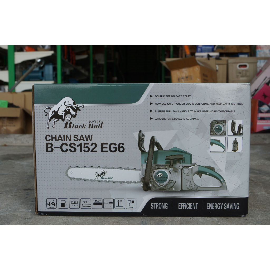 รุ่นใหม่ล่าสุด เลื่อยยนต์BLACK BULL(กระทิงดำ) รุ่น B-CS152 EG6 B-CS152 EB6 เลื่อยยนต์ ตัดได้360 ...