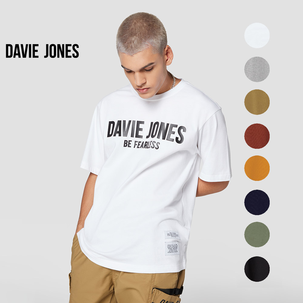 DAVIE JONES เสื้อยืดโอเวอร์ไซส์ พิมพ์ลายโลโก้ สีเขียว สีกรม สีเขียวอ่อน ...
