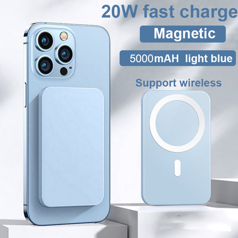 Magnetic Power Bank 5000mAh PowerBank Wireless Slim Fast Fast Charging ...