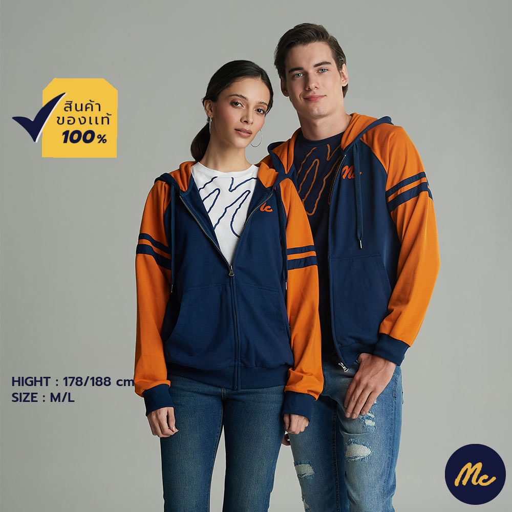 Mc JEANS เสื้อกันหนาว เสื้อ ฮู้ด mc เสื้อแขนยาว Unisex สีกรมท่า MJHP155 - mc_jeans_officialstore ...