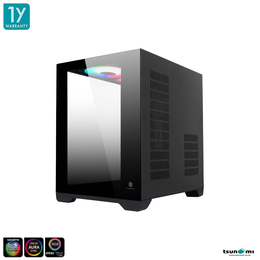 เคสคอมพิวเตอร์ Tsunami Coolman Mini Vision ARGB Panorama Tempered Glass ...