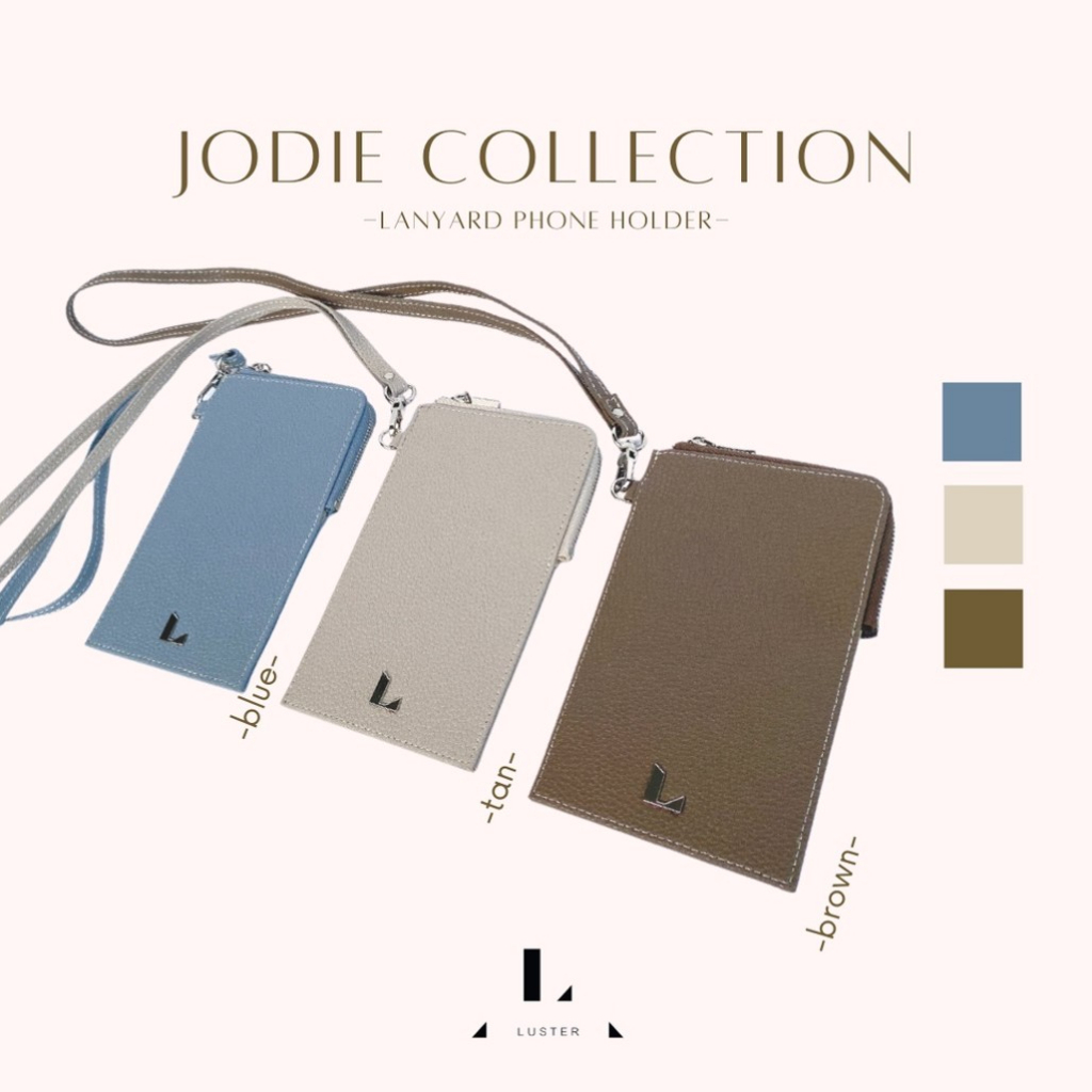 กระเป๋าหนังแท้ Luster Jodie Lanyard Phone Holder กระเป๋าใส่โทรศัพท์ มี ...