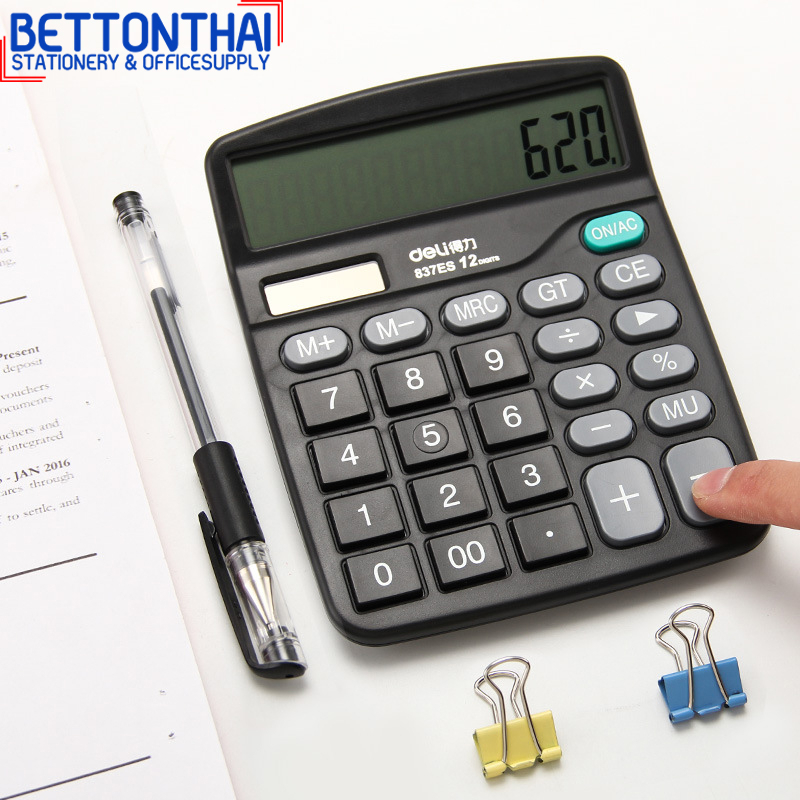 Deli 837 Calculator 12-digit เครื่องคิดเลขแบบตั้งโต๊ะ 12 หลัก ของแท้ ...