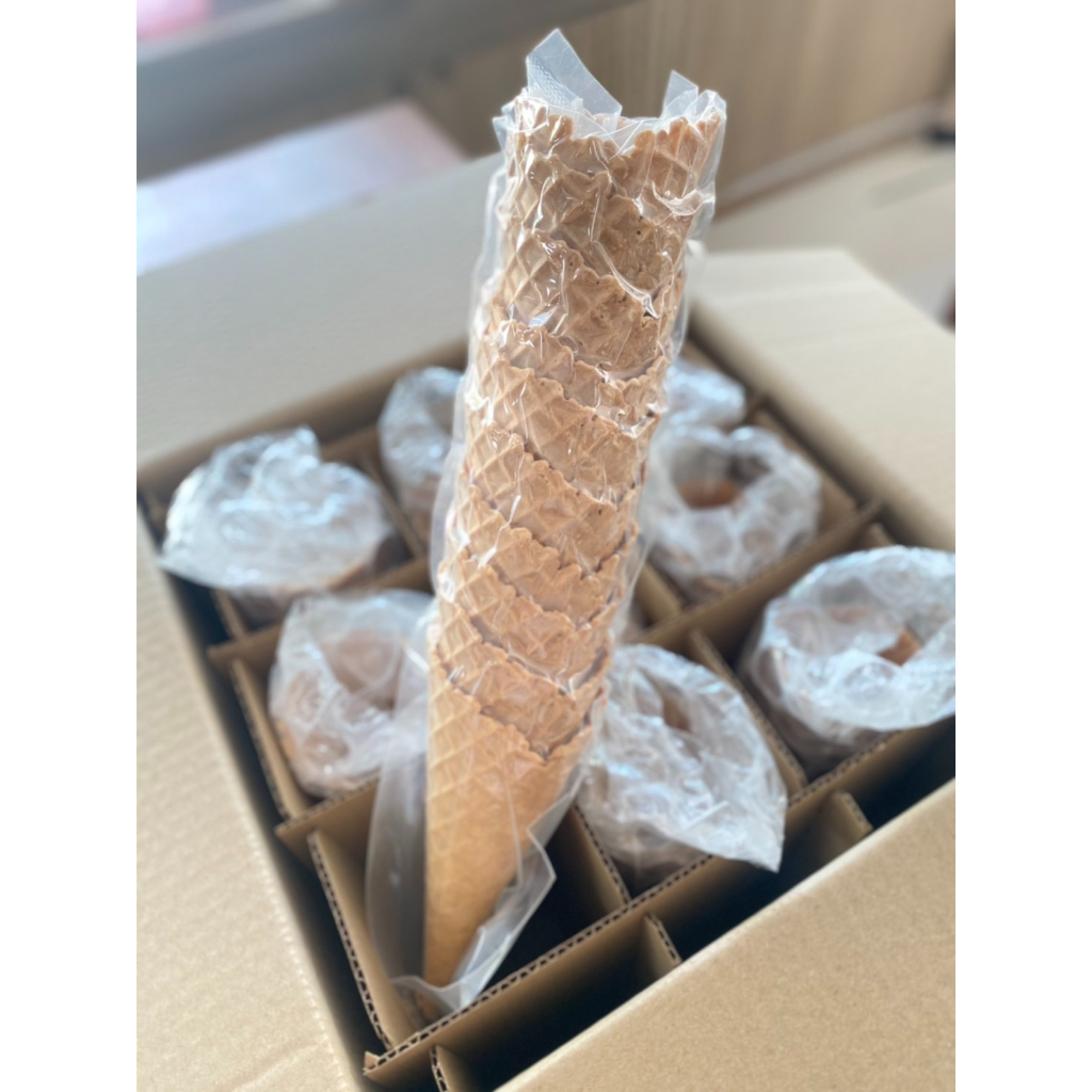 วาฟเฟิลโคนใหญ่ (10ชิ้น/แถว) ตรา มิสเตอร์โคน#Mister cone | Shopee Thailand