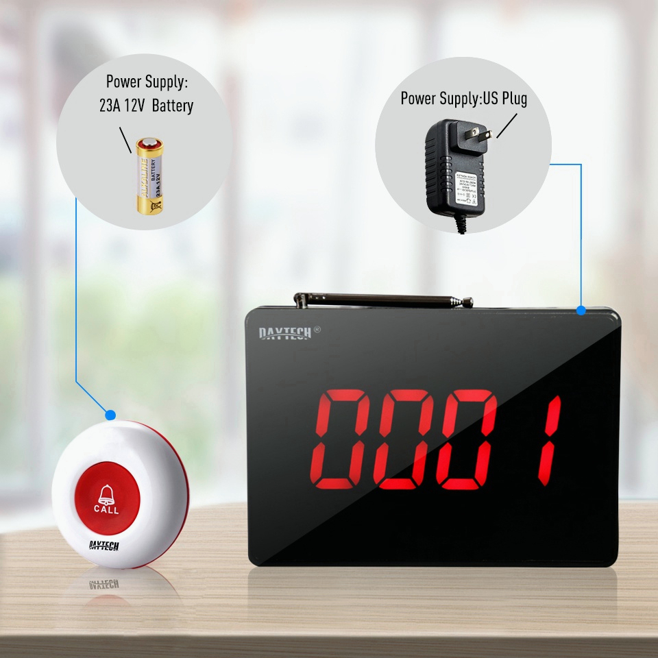 จัดส่ง1-2วันDaytech กริ่งเรียกพนักงาน ที่เรียกคิว ตัวเรียกคิว กริ่ง ไร้สาย เครื่องเรียกพนักงาน ...