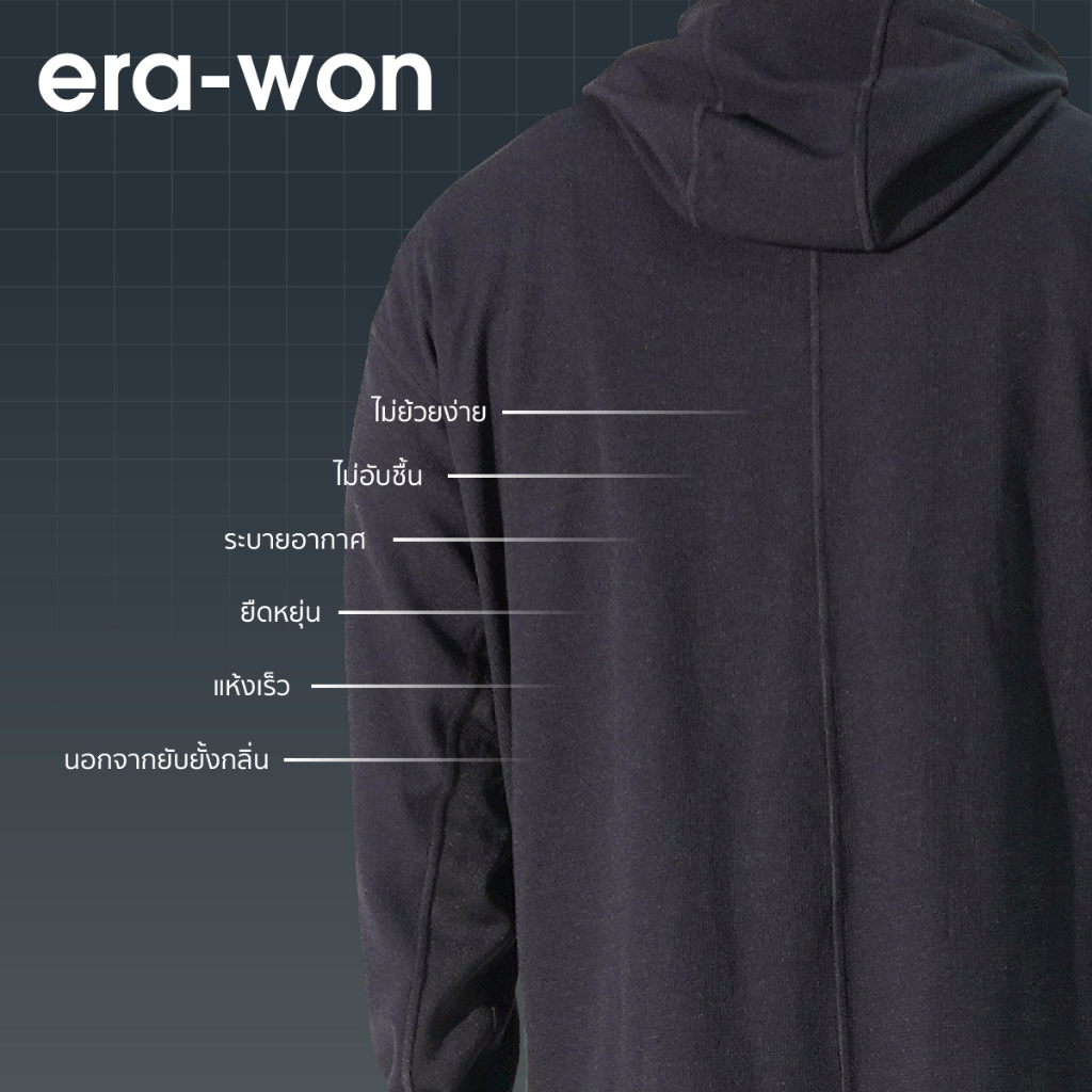 era-won เสื้อฮู้ด Hoody รุ่น SportWear Zinc สี Black - erawon_official ...