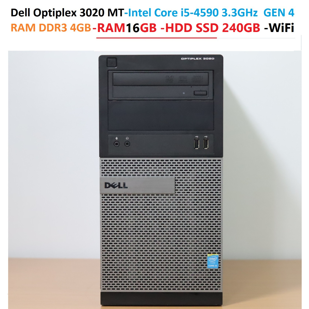 Dell Optiplex 3020 MT -Intel Core i5-4590 3.3GHz GEN 4 -RAM DDR3 16GB ...
