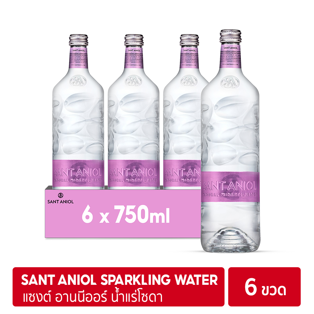 Sant Aniol Sparkling Mineral Water 750ml x 6 ขวด แซงต์ อานนีออร์ น้ำแร่ธรรมชาติชนิดมีฟอง ขนาด ...
